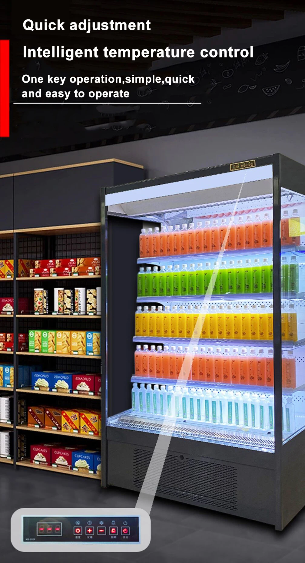 Small Commercial Upright Mini Multideck Chiller Fridge Refrigerator ...