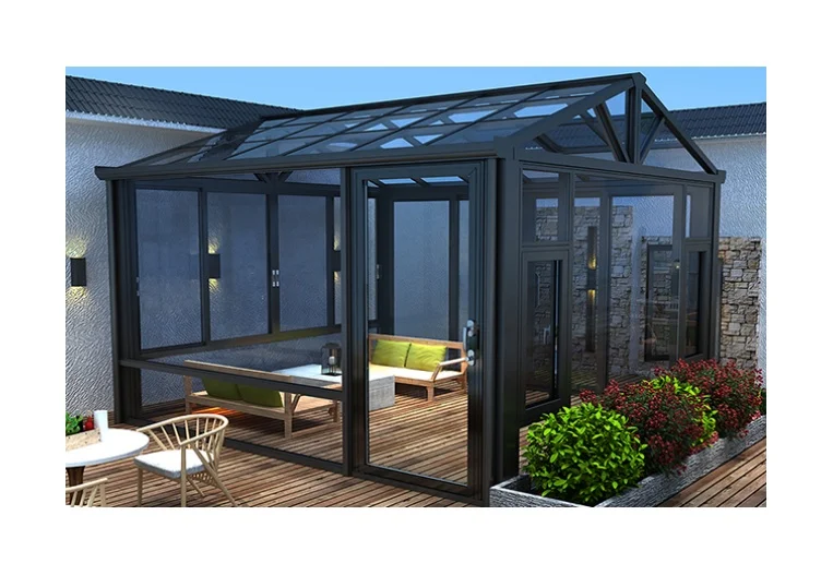 Aluminum Modular Prefabricated House Double Tempered Glass House Conservatory Sunrooms For