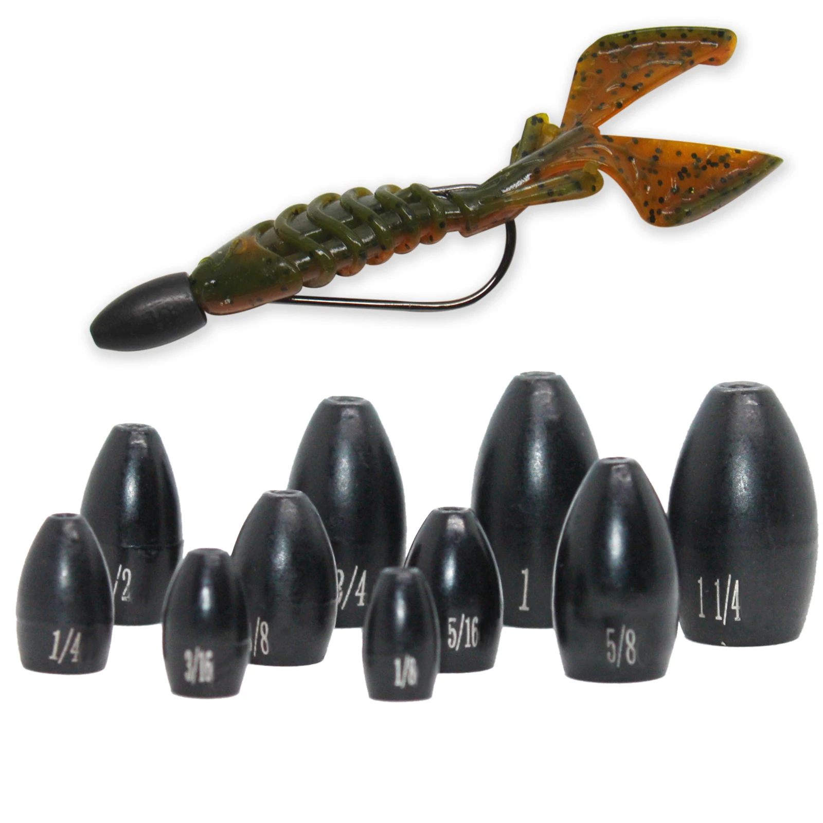 tungsten fishing weights , ready stock shiny and anodized no chip black ...