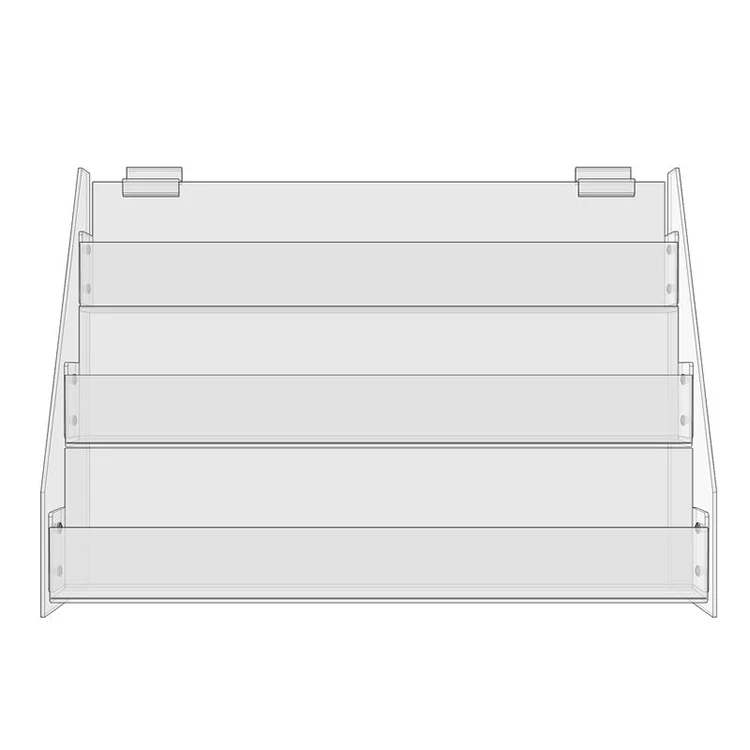 3 Tiers Clear Acrylic Slatwall Greeting Card Rack Wall Display Shelf ...