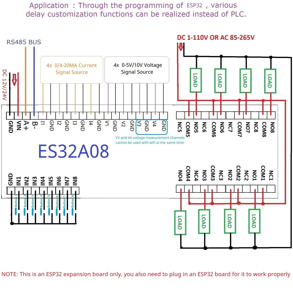 ESP32 Ethernet Relay Board - DIY Digital Analog IO Module