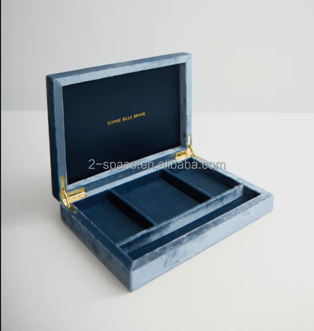 Custom Color Gloss Velvet Jewelry Box Petite Tasseled Blue Pink Yellow ...