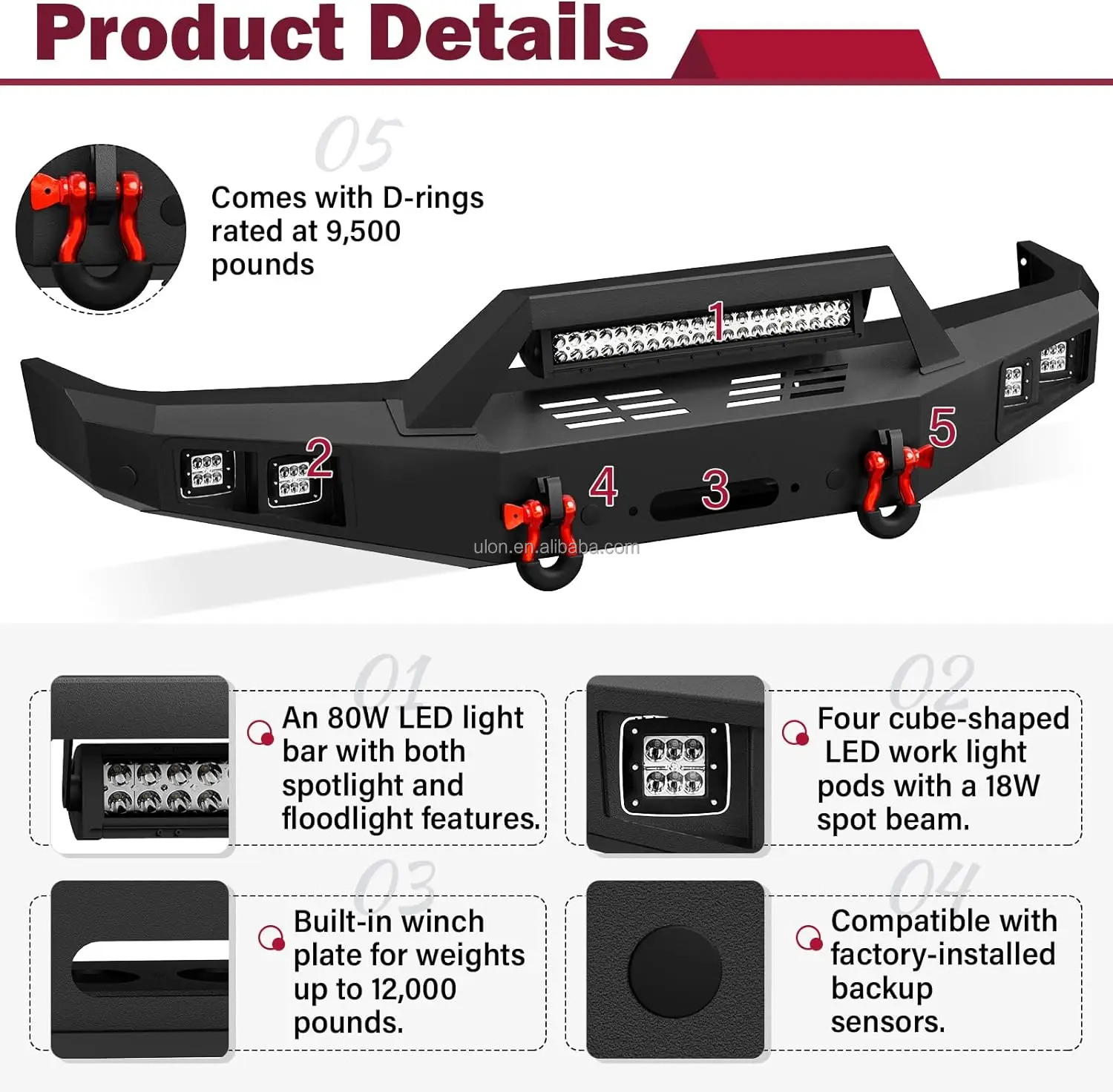 Factory Price Front & Rear Bumper for 1999-2004 Land Rover Discovery 2 ...