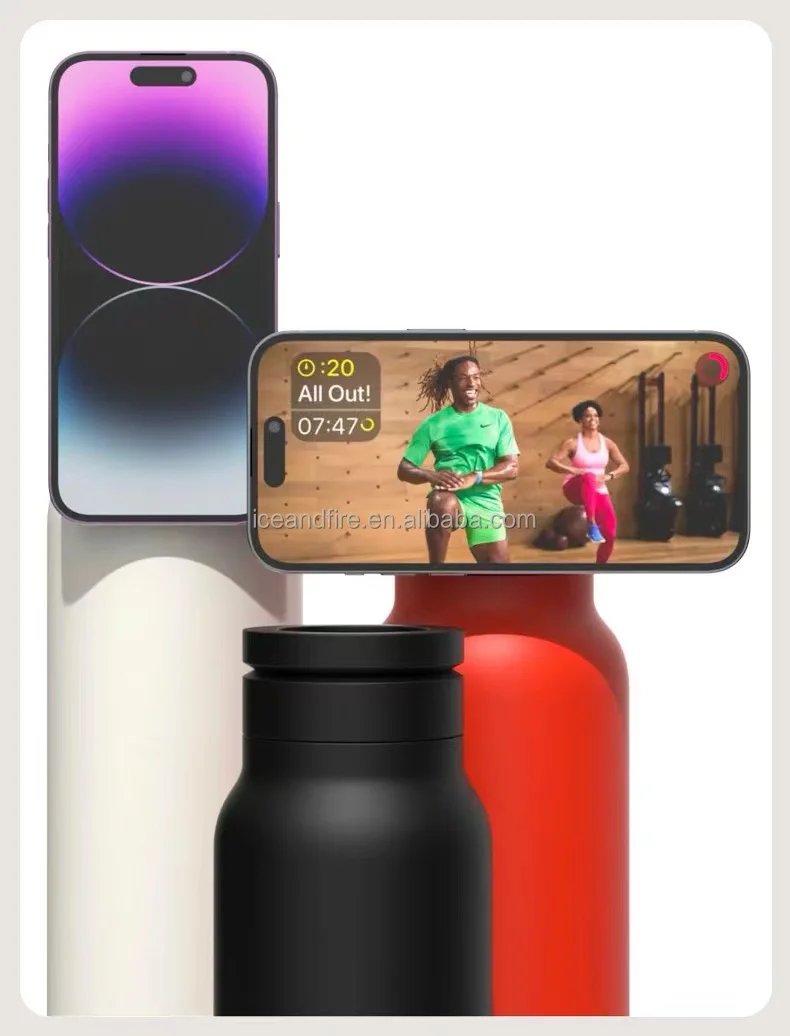 Magsafe Water Bottle 24oz 710ml Double Wall Steel With Magnetic Ring ...