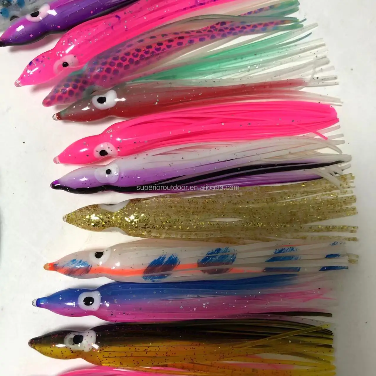 SUPERIORFISHING Hoochy Octopus Skirt Hoochies Ultra Violet Powder 12cm ...