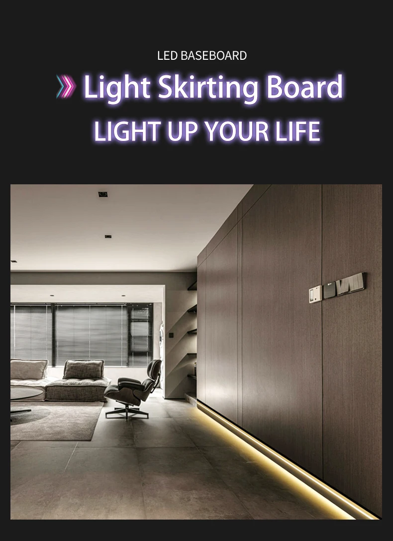 Aluminium Led Skirting Lights Profile For Wall/invisible Skirting Board ...