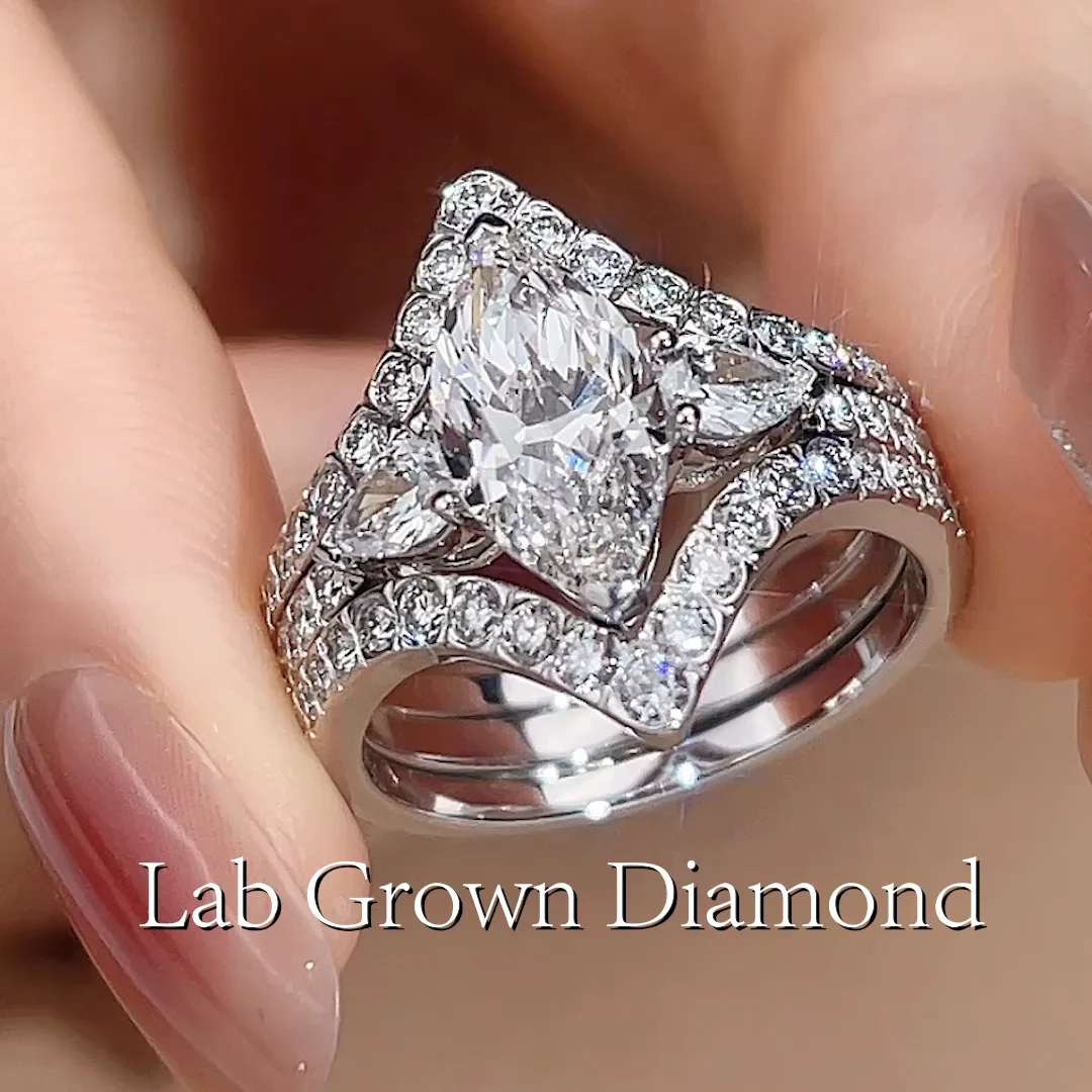 Messi Jewelry Msr-969 14k Gold Marquise Diamond Stackable Ring - Buy ...