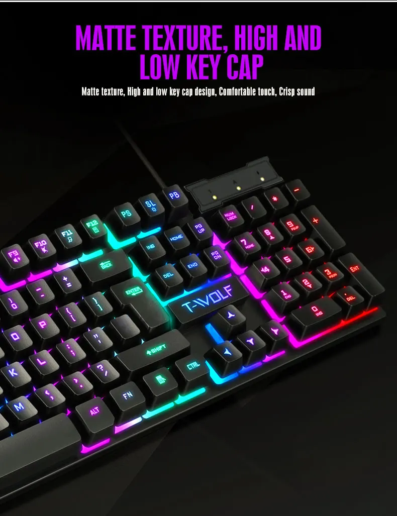 Custom Logo Gaming Keyboard and Mouse Combos LED Wired USB Clavier ...
