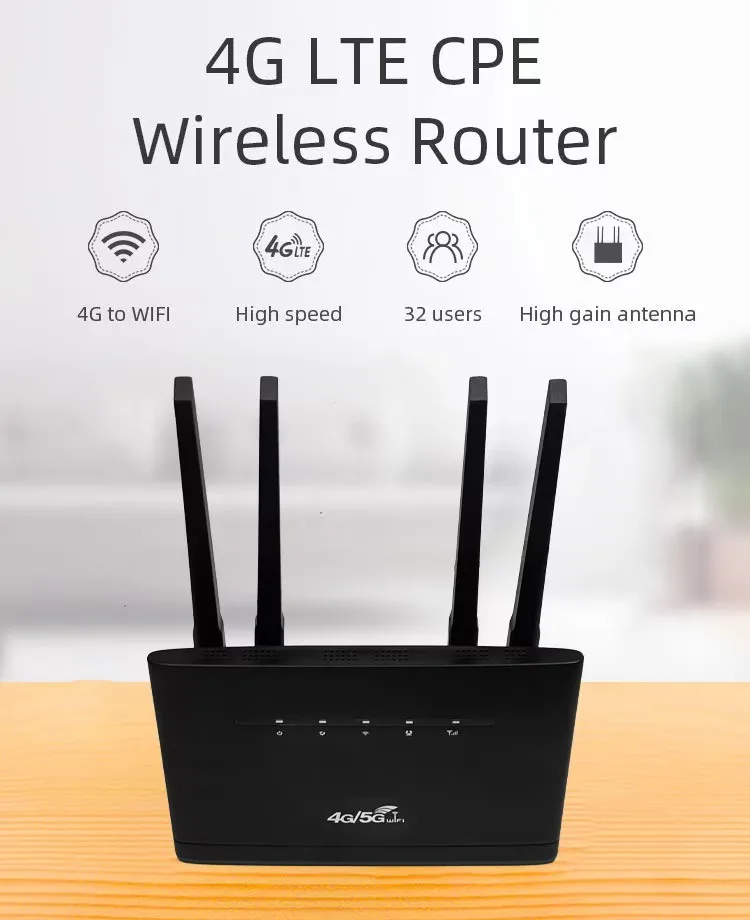 Asia Jue Hong 4G CPE Wifi Router 4 Antenna 300Mbps 4g Lte with Sim Card ...