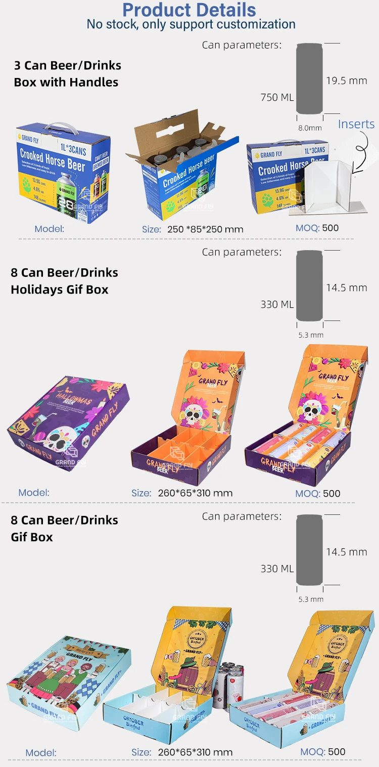 Custom Cardboard Canning Box for 12 Drink Cans - Recyclable