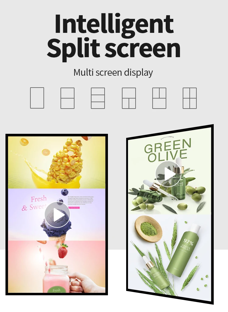 Wall Mount Indoor Outdoor Digital Signage Window Facing 4K Screen Lcd ...