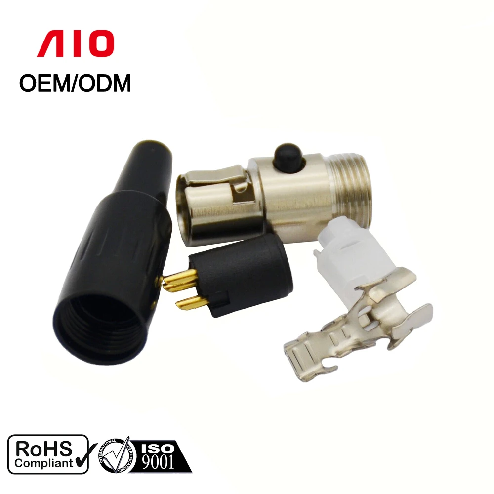 3 Pin Mini XLR Connector Audio Microphone Adapters with Plug Chassis ...