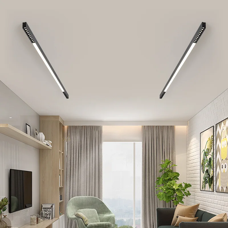 Modern 48v Magnetic Track Rail Light Hotel Living Room Embedded Square ...