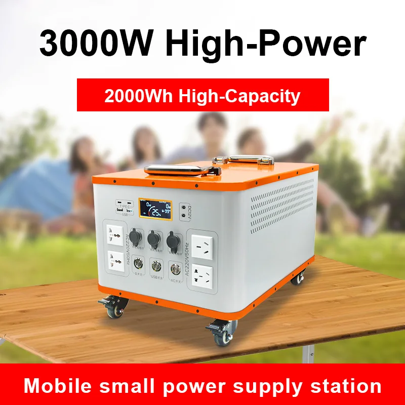 Portable Power Station Generator 3000w 3000wh 110v 220v Lifepo4 Battery For Outdoor Home Power ...