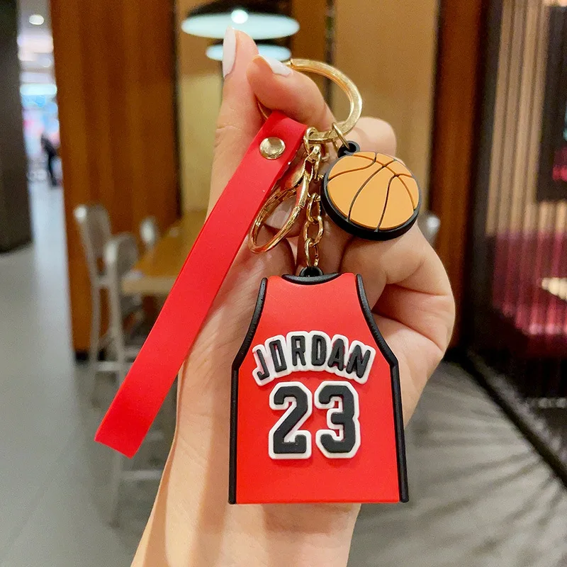 Diy Cartoon Basketball Jersey Keychain For Boy Backpack Car Key Chain ...