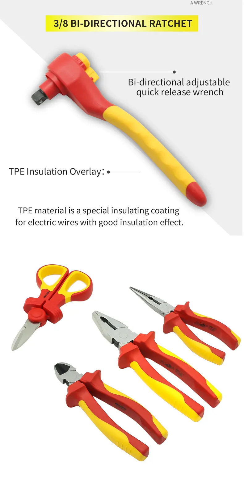 32PCS 1000V Insulated Tools Manual Insulated Tools Kit VDE Insulated ...