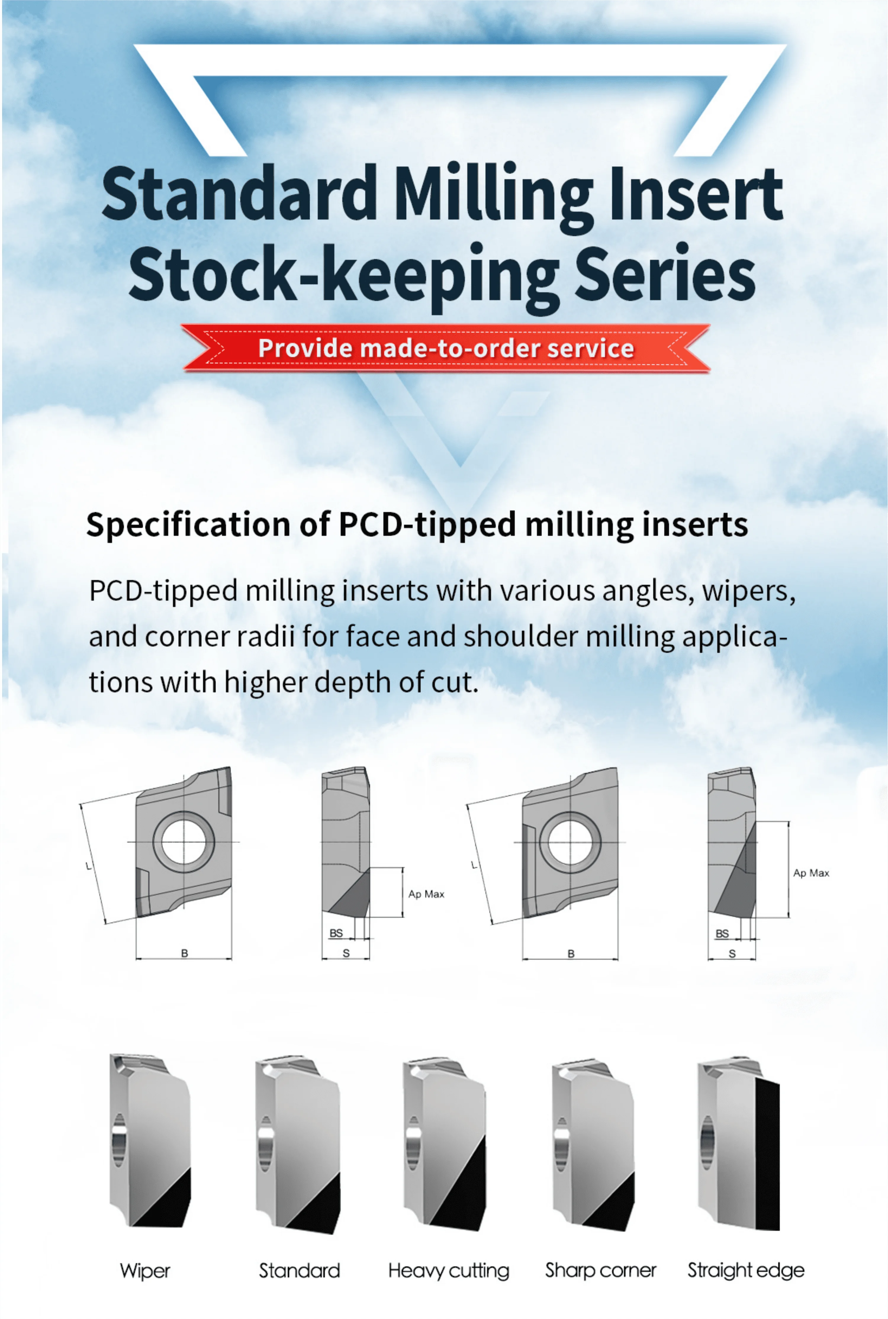 Worldia Polycrystalline Diamond (PCD) Insert - BEHW1204EZFR1-PT