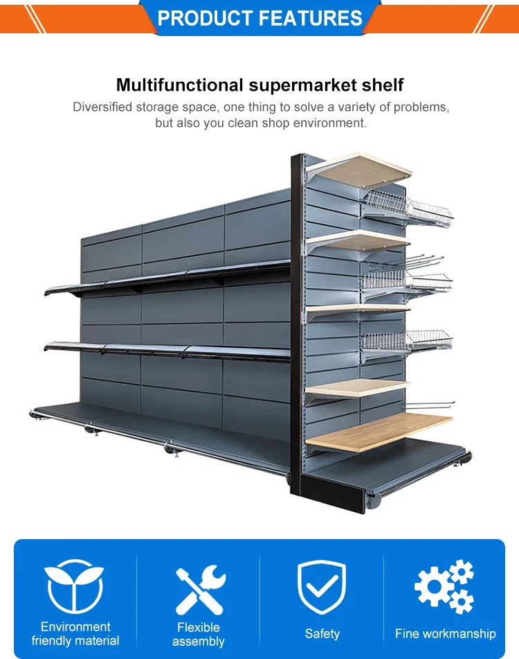 Supermarket Light Weight Gondola Shelving Retail Wooden Shelf Bread ...