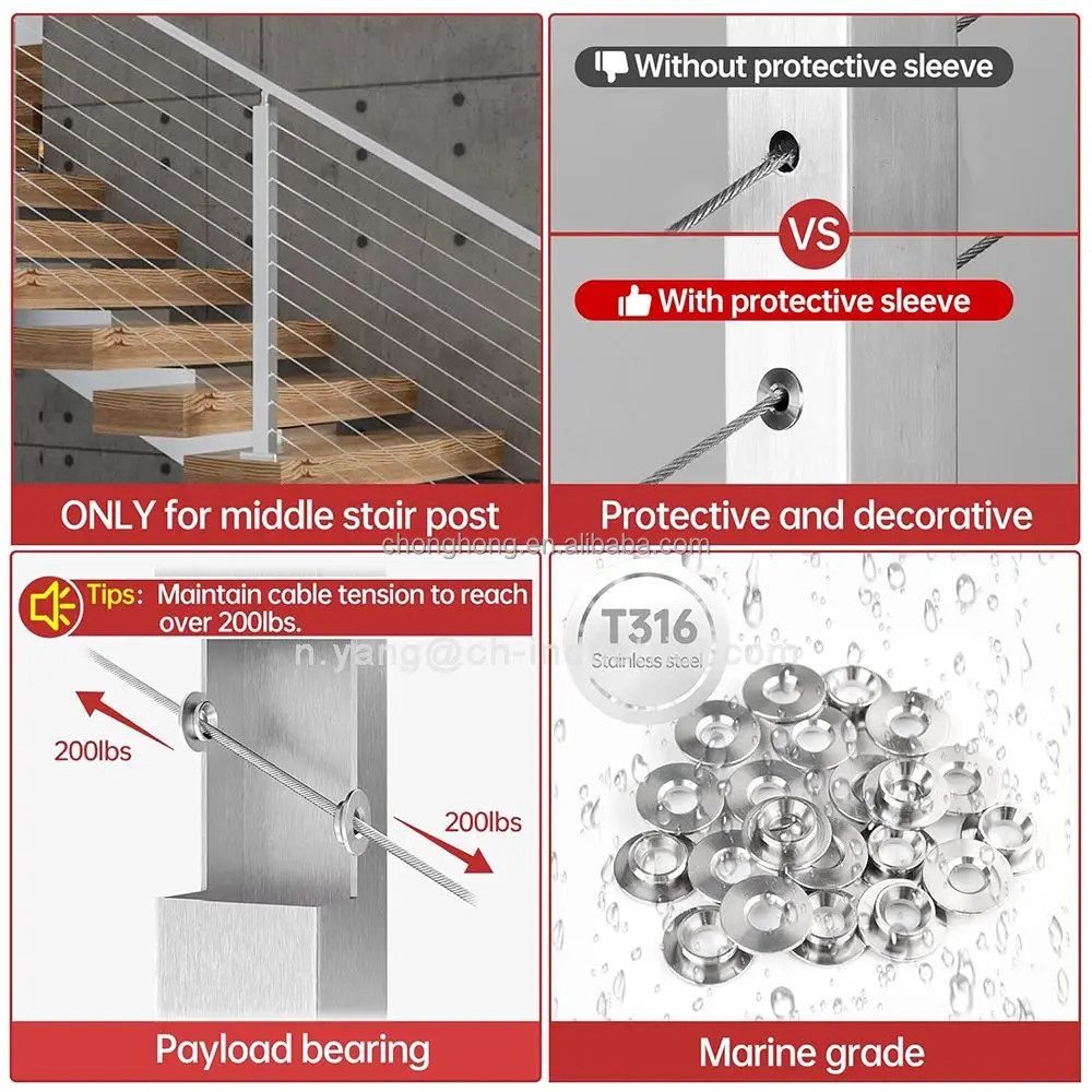 T316 Stainless Steel 30 Degree Angle Wheel Protector Sleeve Cable ...
