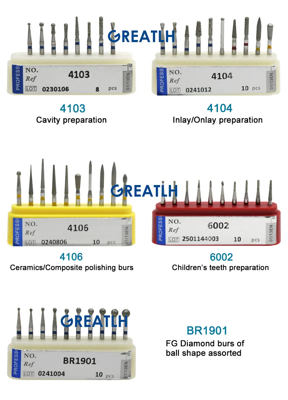 10PCS Factory Price Dental Diamond Burs Carbide Dental Burs Cheap ...