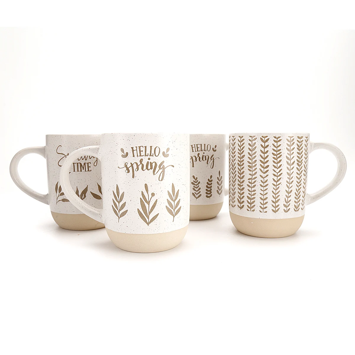 16oz New Design Cosmetic Bottom Nature Baked Stoneware Spring Mug Set ...