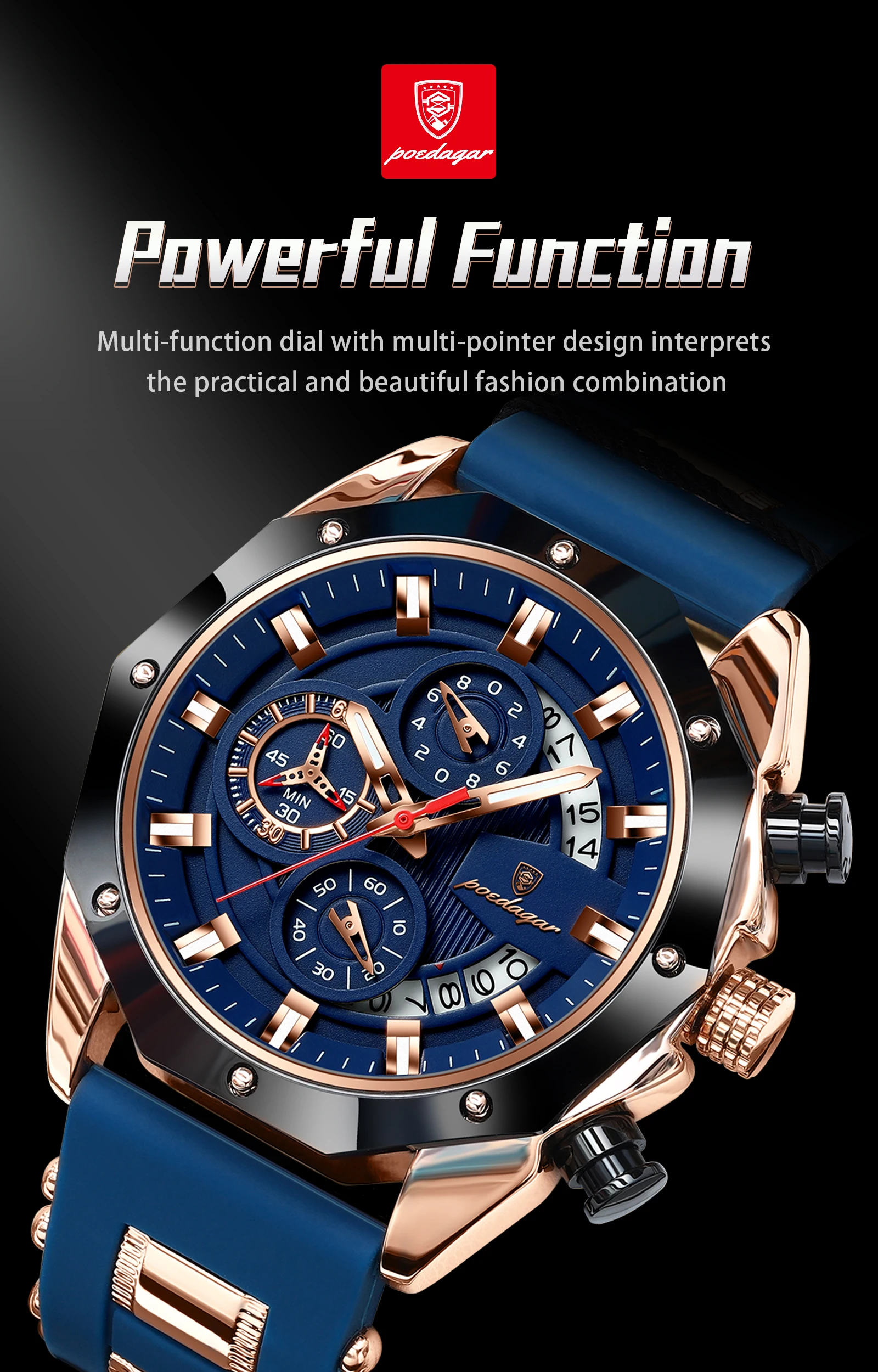 POEDAGAR 913 Luxury Men Watch Waterproof Luminous Days Sport Man ...