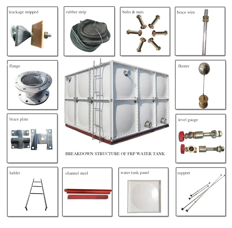 Frp Water Tank Grp Assembly Water Storage Tanks Portable Water Tank ...