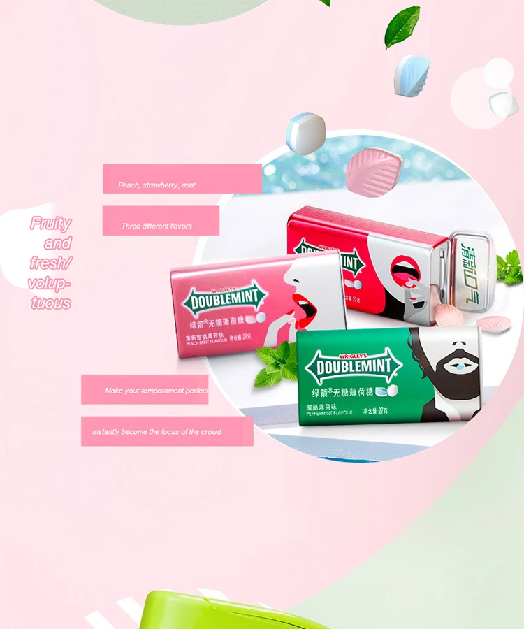 Chinese Chewing Gum Sugar Free Chewing Gum 27g Floral Mints Mint ...