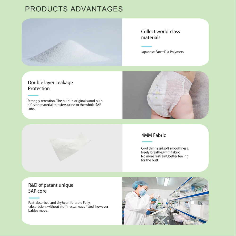 Day and Night Use Baby Diapers New Born Soft Dry Surface Fast ...