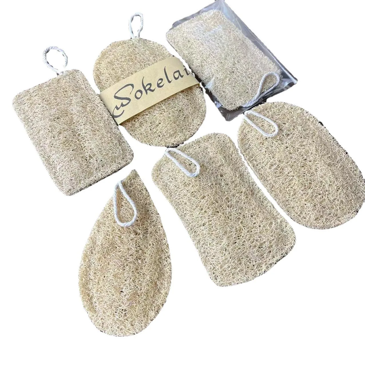 100% Natural Biodegradable Loofah Sponge Scrubbers Lufa Sponge Cleaning ...