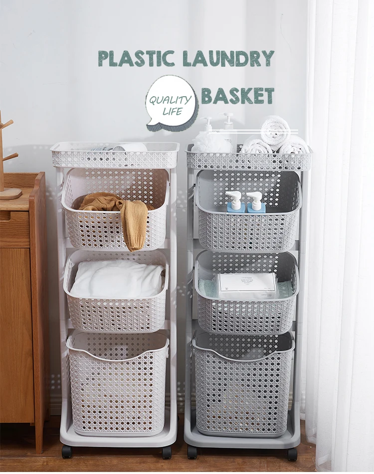Plastic Compartment Stackable Laundry Basket Set - Buy Stackable ...