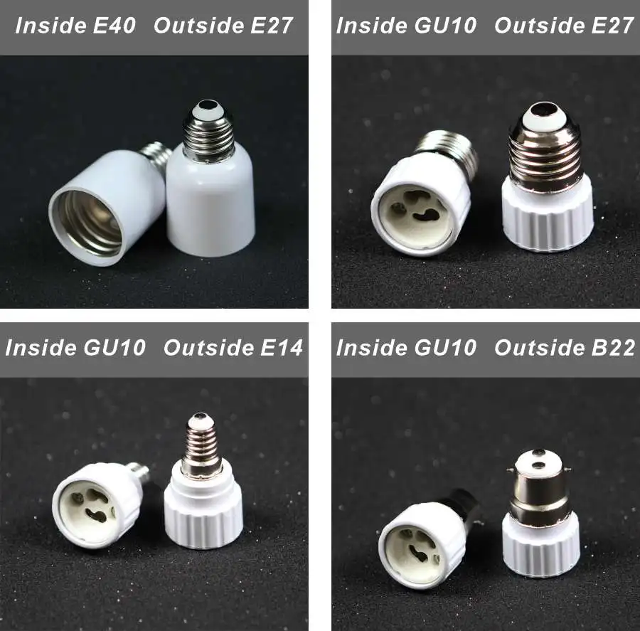 Wholesale E27 E40 E14 B22 Led Lamp Converter Lamp Socket E Base Screw Brass Copper Lighting ...