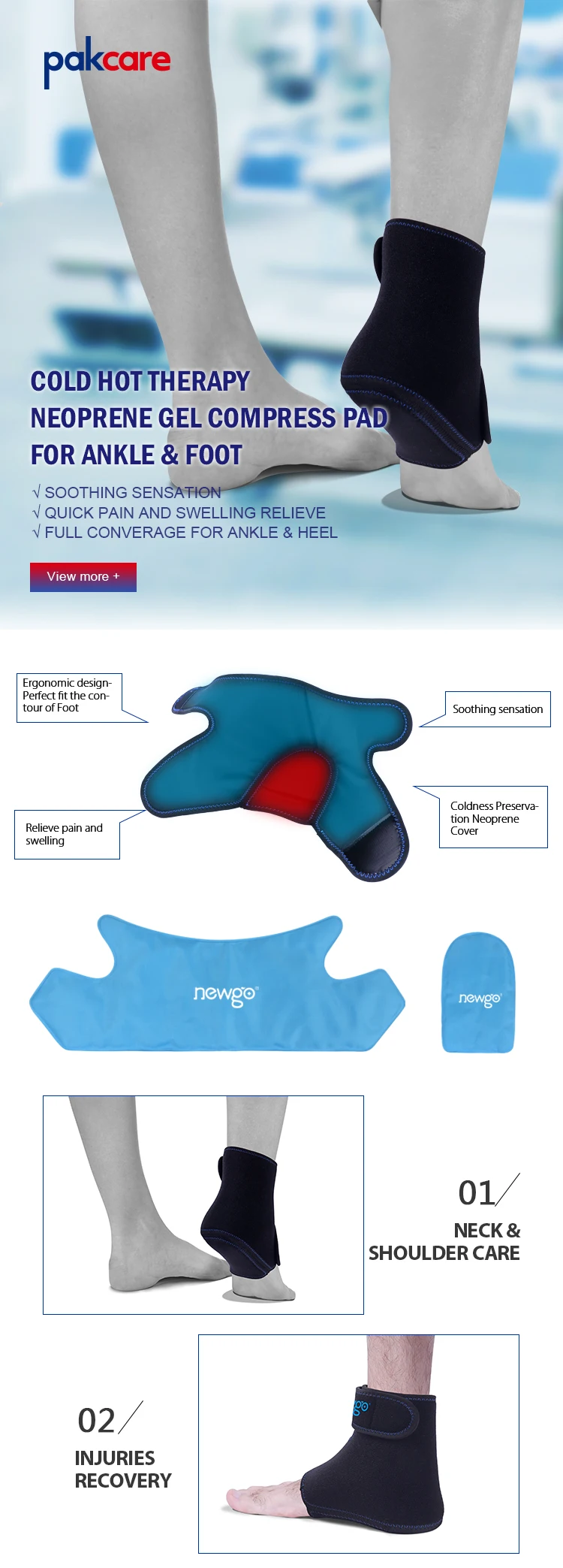 Cold Hot Therapy Foot Boot Custom Logo Foot Ankle Toes Cold Hot Gel ...