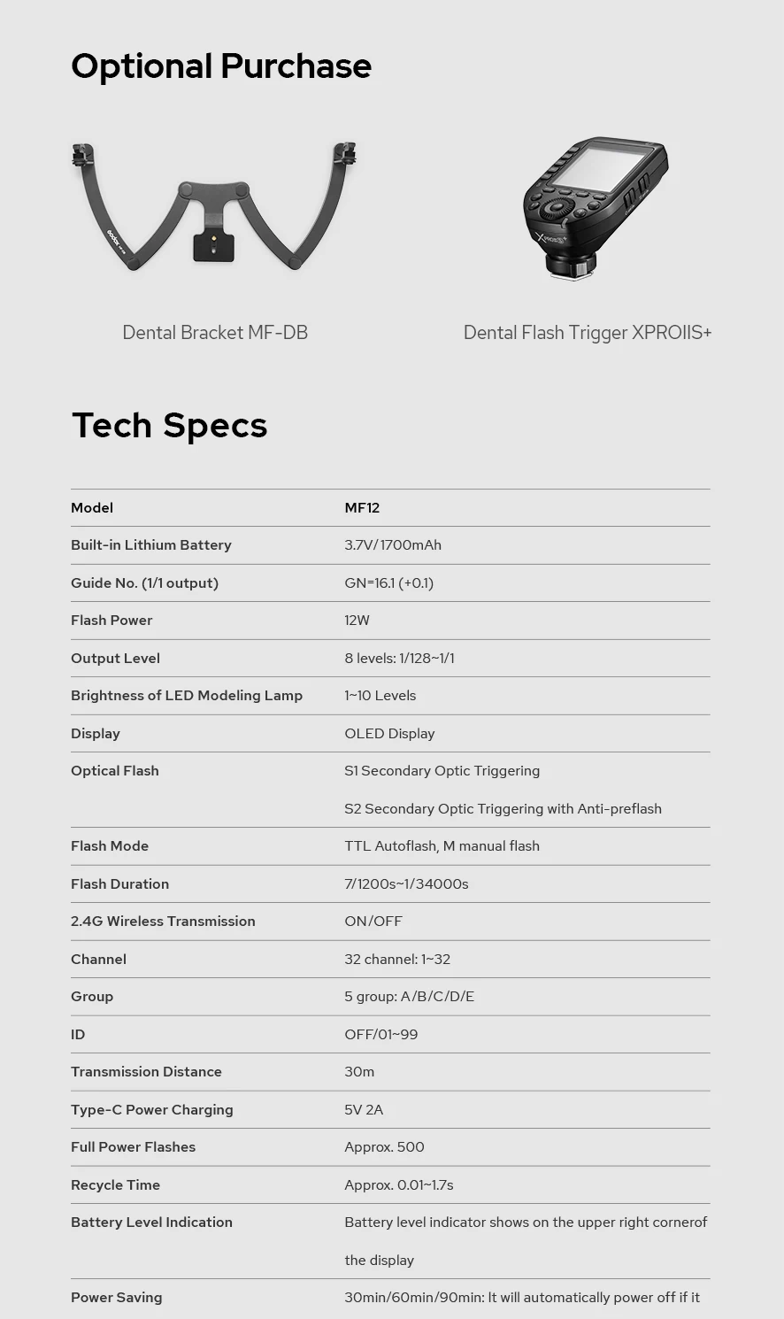 Godox Macro Flash Kit For Mf12-dk1 Macro Mini Flash Speedlite Built-in ...