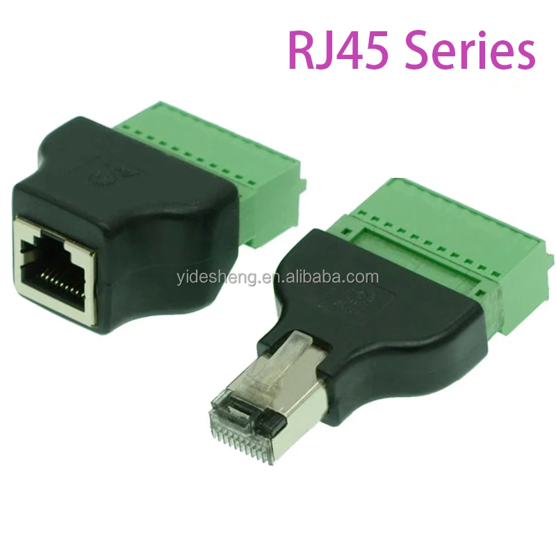 RJ50 to 10P10C Adapter for CCTV DVR - Dual-Core Screw Terminals
