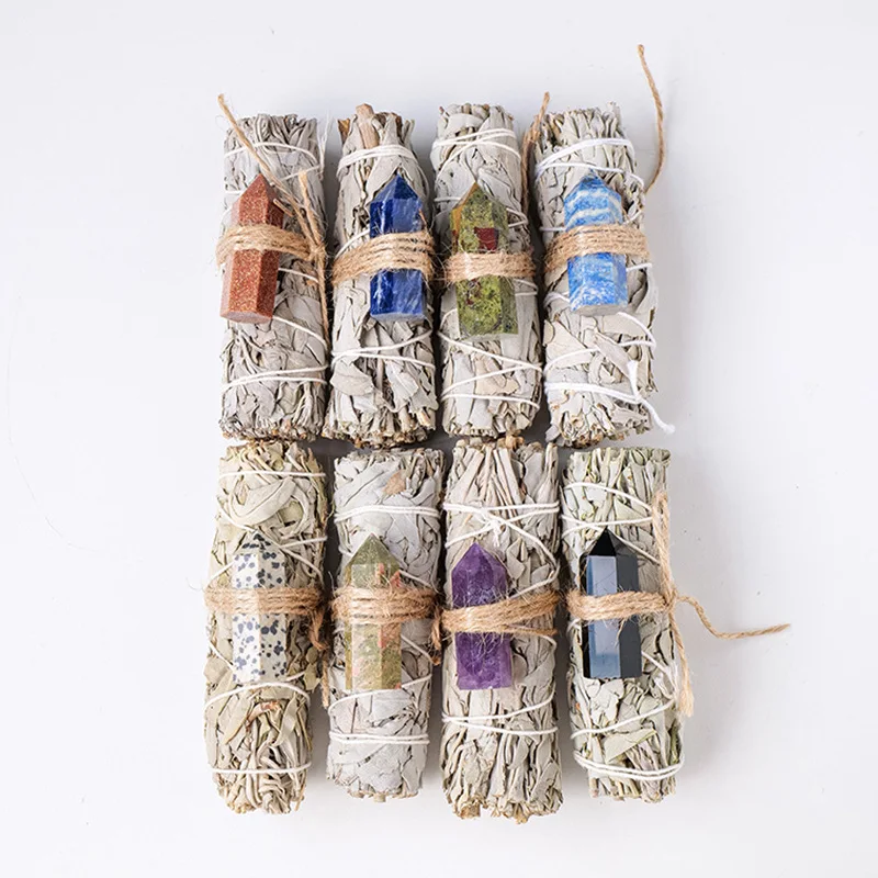 Factory Price Rose Quartz Amethyst Wand Point California White Sage ...