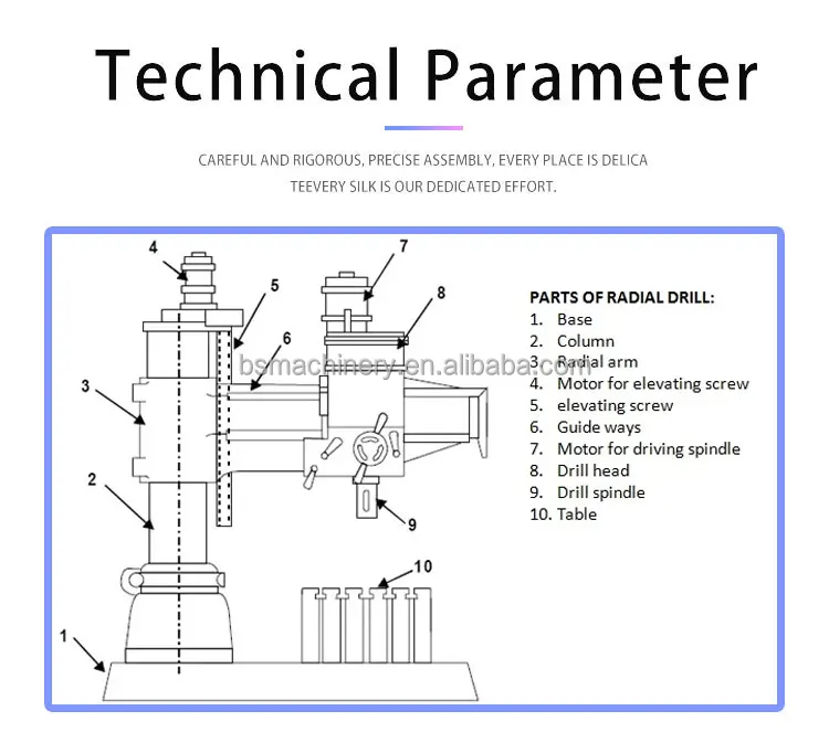 Hydraulic Big Size Mechanical Radial Arm Tapping Holes Drill Radial ...