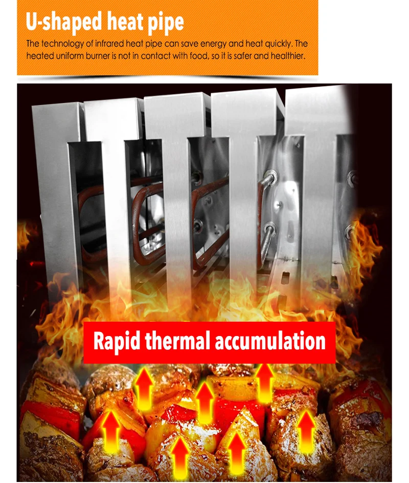 Commercial Stainless Steel Electric Broiler Grill Machine Vertical ...