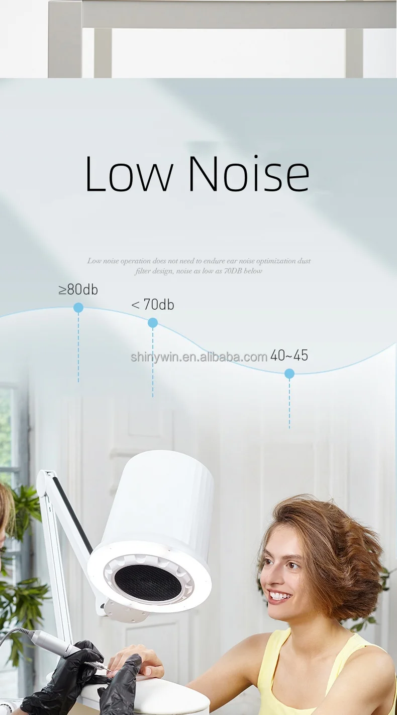 High-suction Nail Dust Collector With Three Color Led Lights Lamp ...