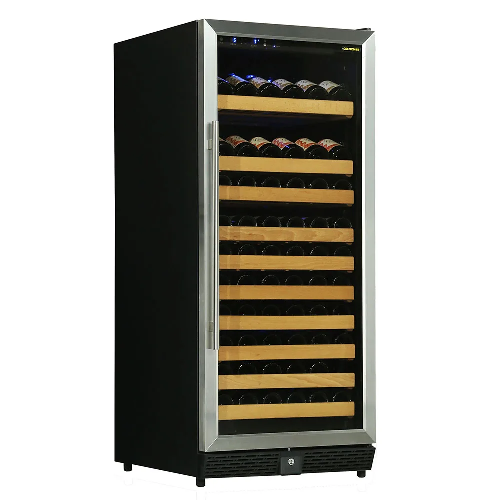 Elegant Stainless Steel Wine Display Cabinet Glass Door Electric Built ...