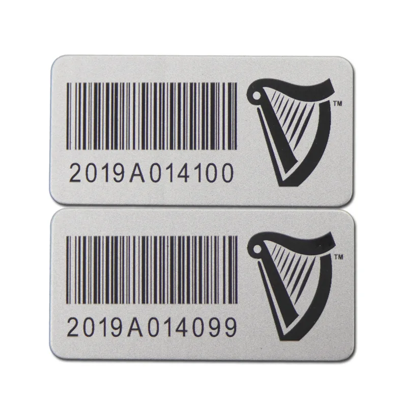 Custom Anodized Aluminum Metal Barcode Labels Adhesive Stickers for ...