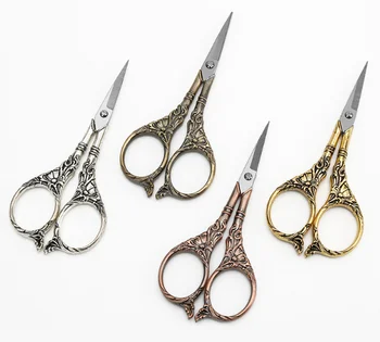 Vintage Home Decor Stainless Steel Paper-cut Embroidery Scissors Pointy ...