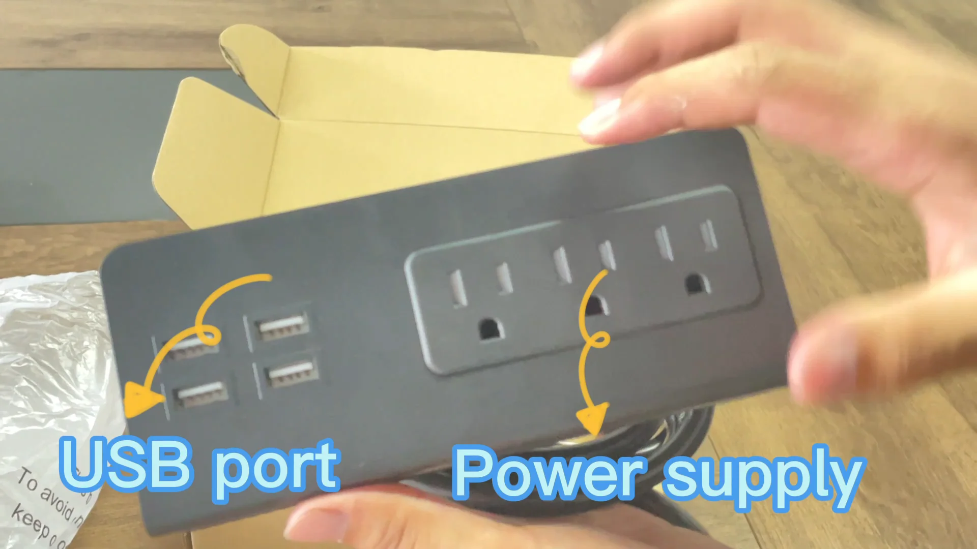 Us Standard Clamp On Desktop 3 Outlet Power Strip With Usb Charger ...