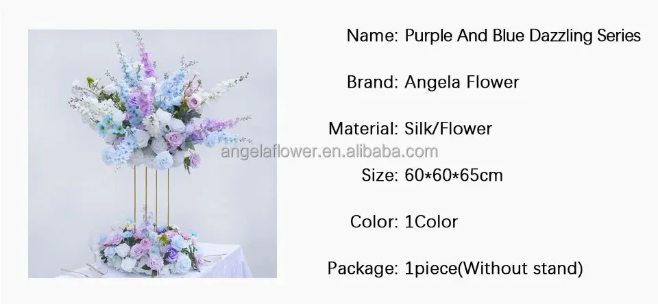 Purple Blue Rose Delphinium Hang Flower Row Wreath Decor Wedding ...