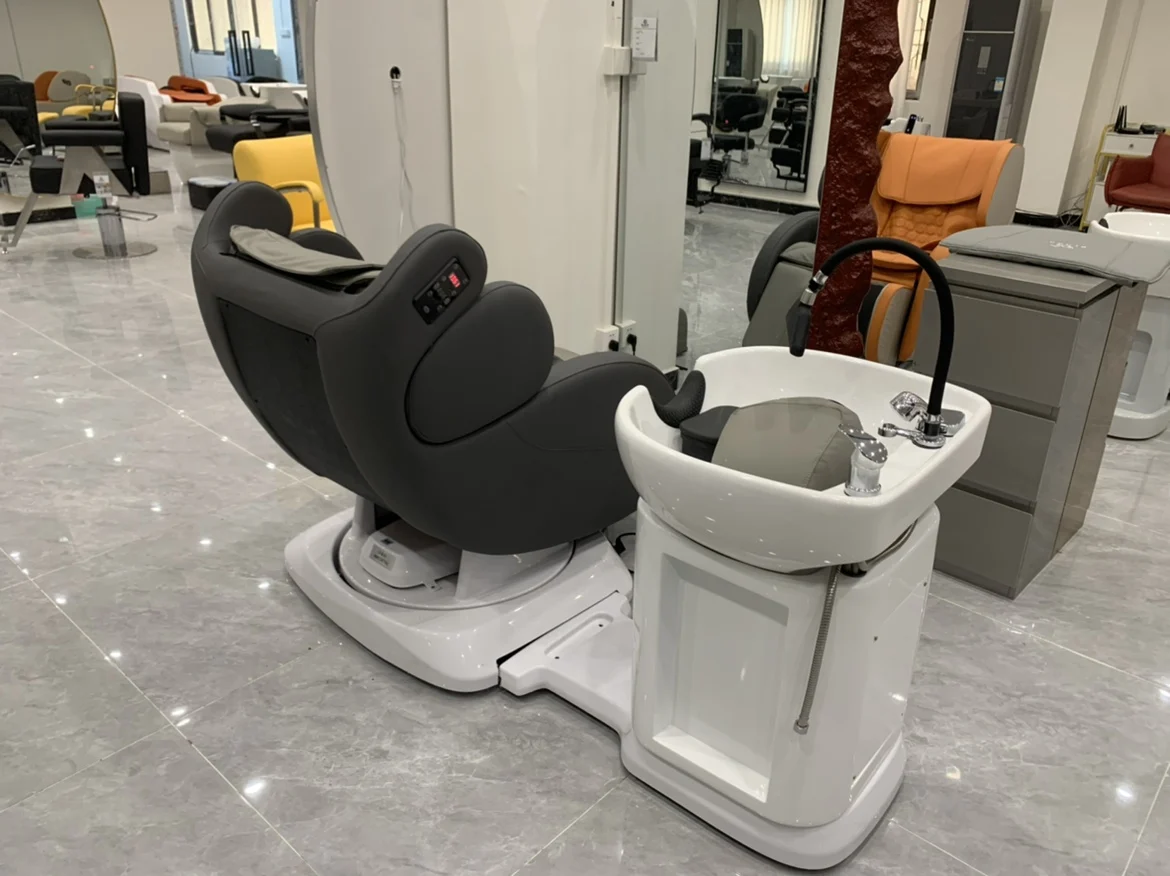 Modern Electric Reclining Hair Wash Chair with Shampoo Bowl Salon ...