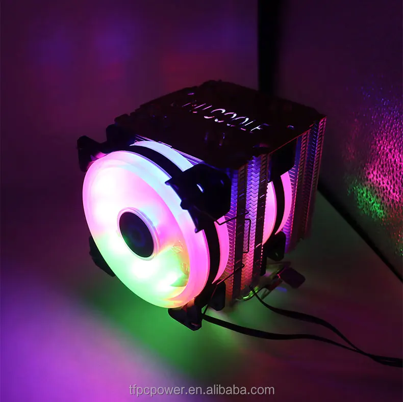 4pin 90mm Cpu Cooler Air Heatsink 4 Heat Pipe 2 Fans Rgb Cpu Cooling ...