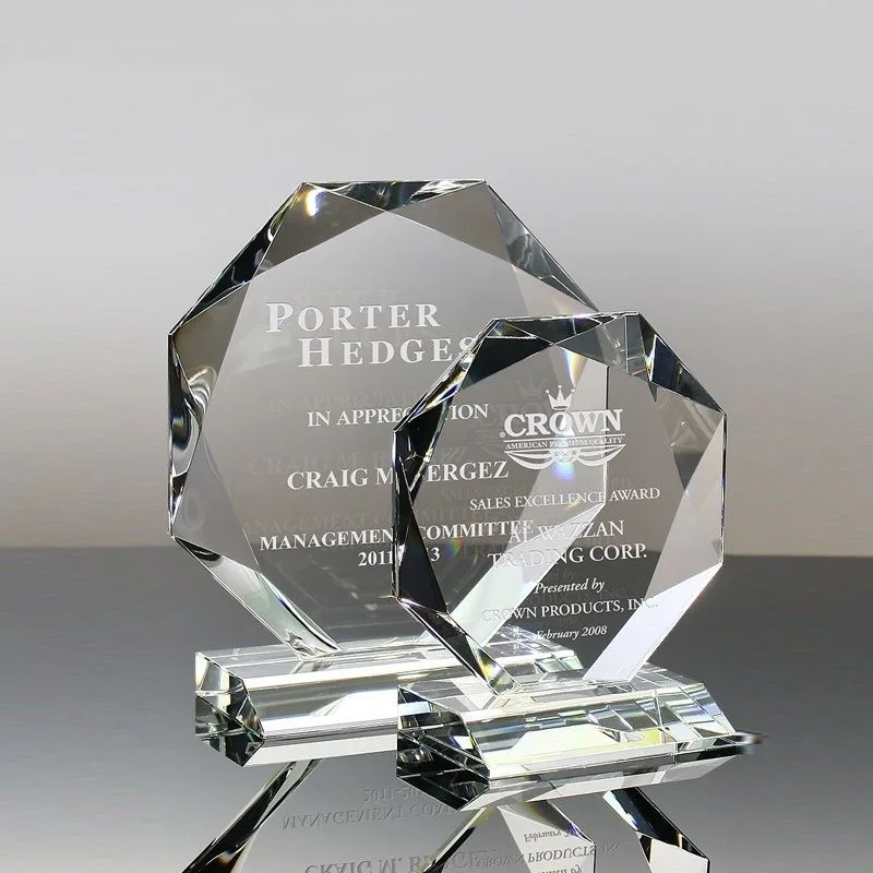 Cheap Octagonal Blank Glass Award Company Souvenir Gifts Glass Plaque ...