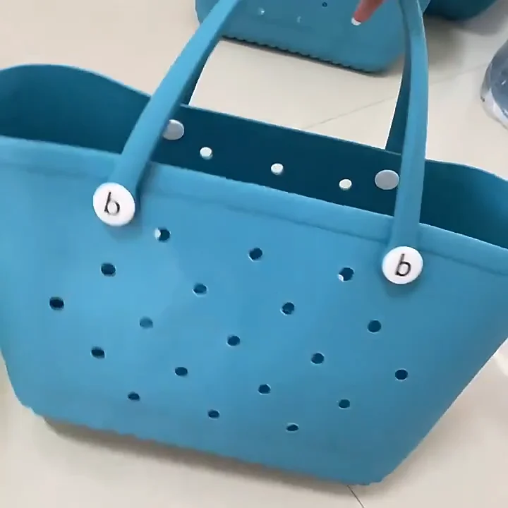 Custom Women Beach Waterproof Tote Bags Custom Summer Rubber Totes ...