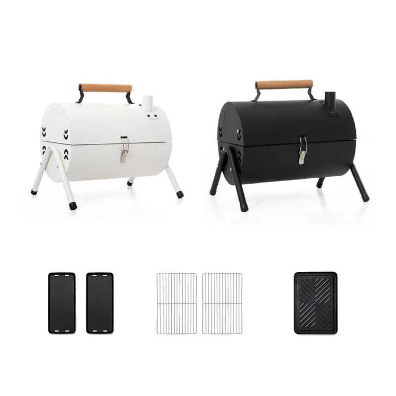 Portable Iron Garden Terrace Bbq Stand Charcoal Grill With Baking Tray ...