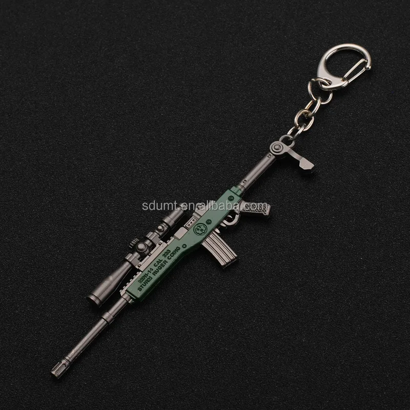Fashion Metal Eat Chicken Flare Gun Keychain Revolver Jewelry Key Ring ...